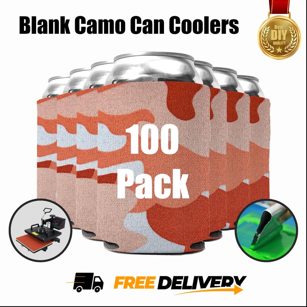 100 Pack Blank Camo Can Coolers – DIY Craft, Screen Printing - Etsy