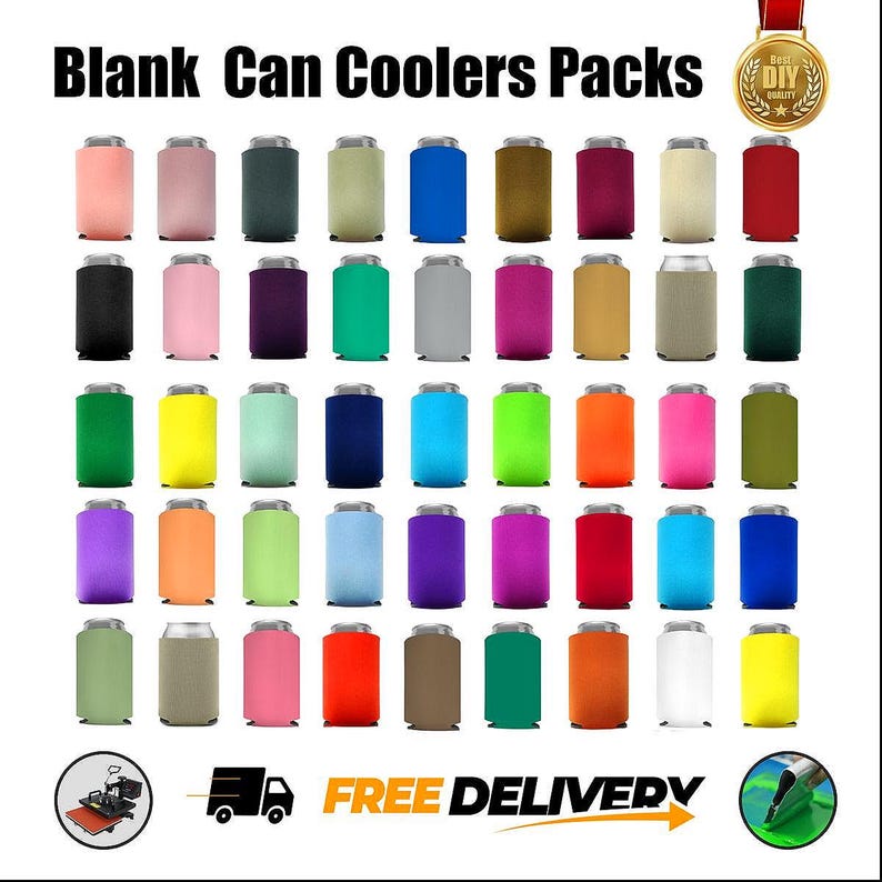 50 Pack Blank Can Coolers – Collapsible Foam DIY Craft - Etsy
