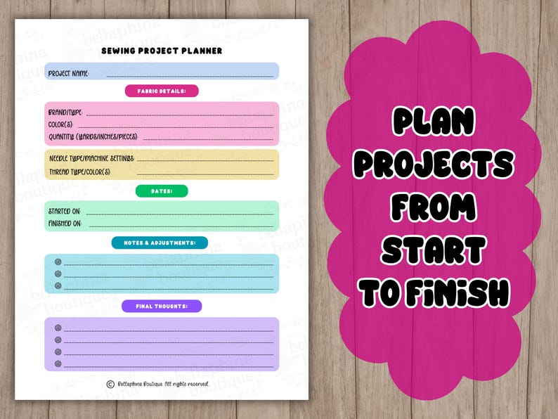 Sewing Planner for Small Business Owners | Project Tracker for Handmade ...