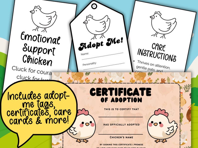 Amigurumi Chicken Printable Bundle | Crochet Chicken Tags, Care ...