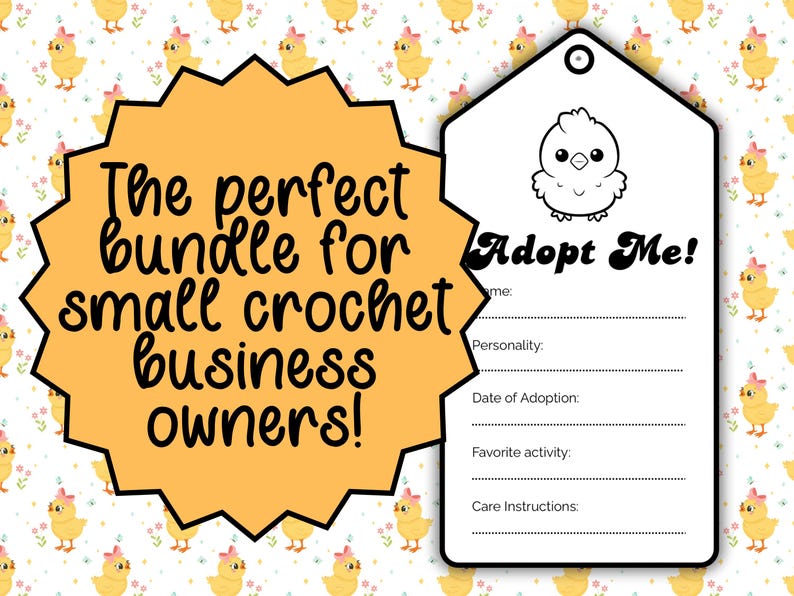 Amigurumi Chick Printable Bundle | Crochet Chick Tags, Care ...