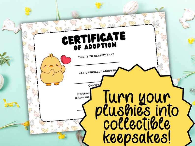Adoption Certificate for Amigurumi Chick Plushies | Easter Classroom ...