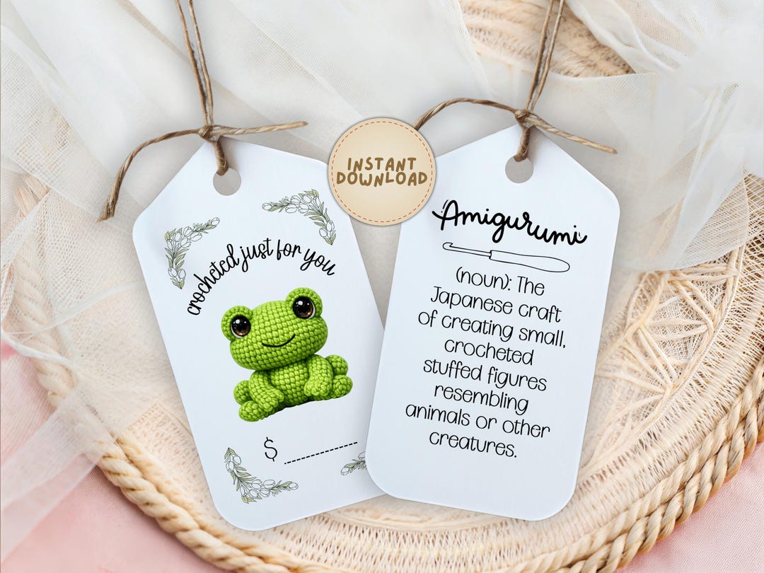 Custom Crochet Tags for Leggy Frog Amigurumi Plushie | Handmade Crochet ...