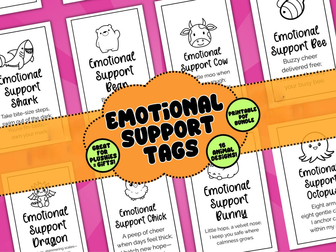 Emotional Support Crochet Labels PDF Edit | Custom Crochet Tags for ...
