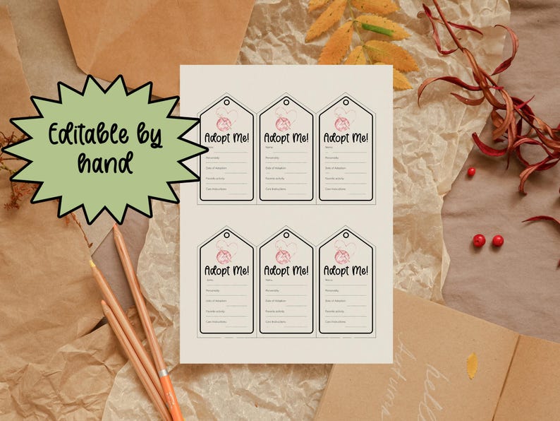 Plush Adoption Certificate & Tags: Crochet Amigurumi Inserts (US Letter ...