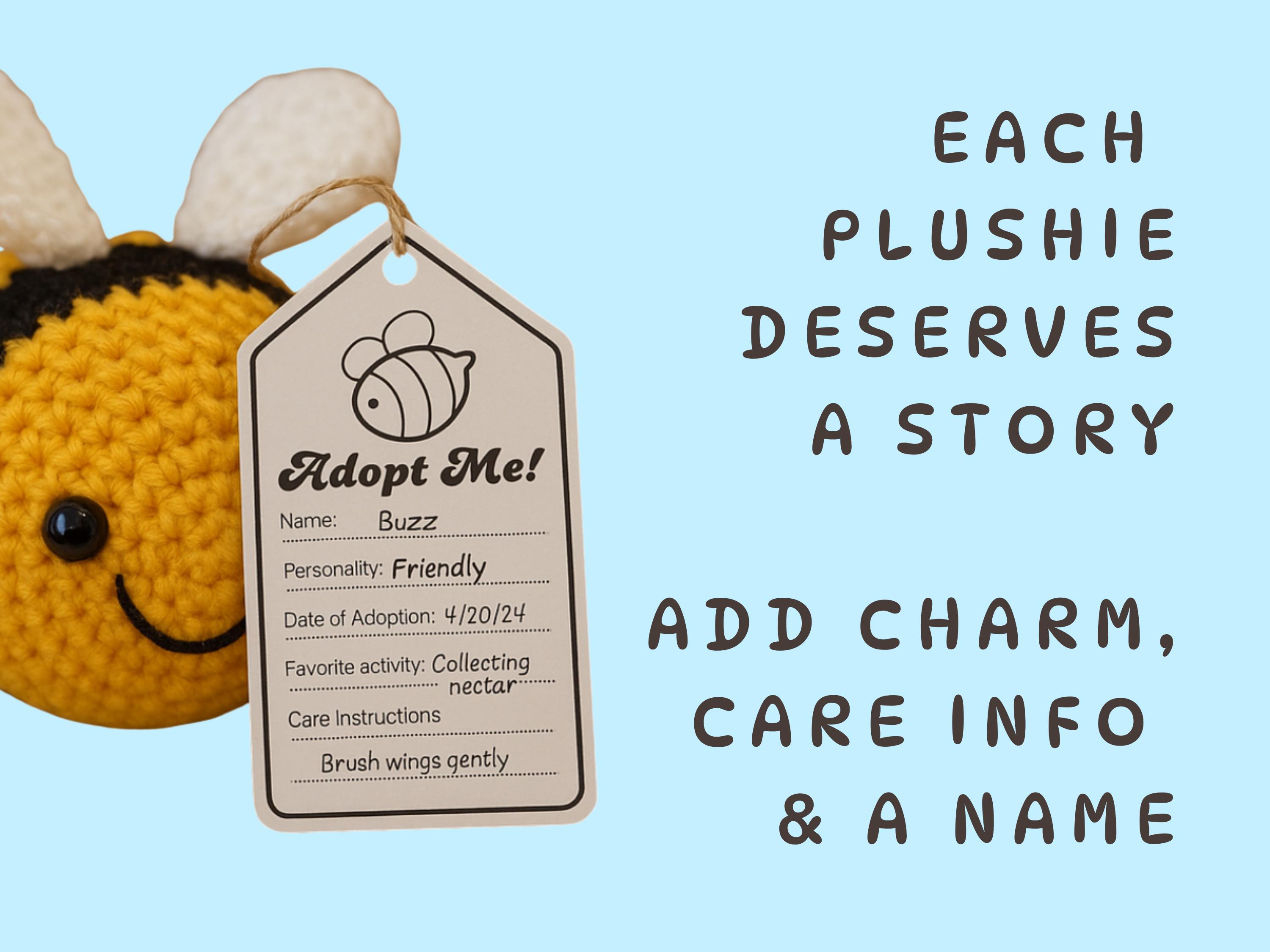 Printable Amigurumi Adopt Me Tags: Craft Fair Plushie Labels (PDF ...