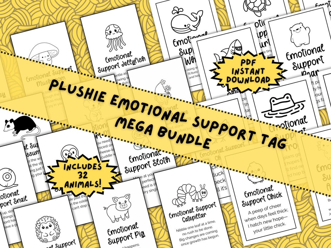 Emotional Support Animal Tags Printable Bundle | PDF Intsant Download ...