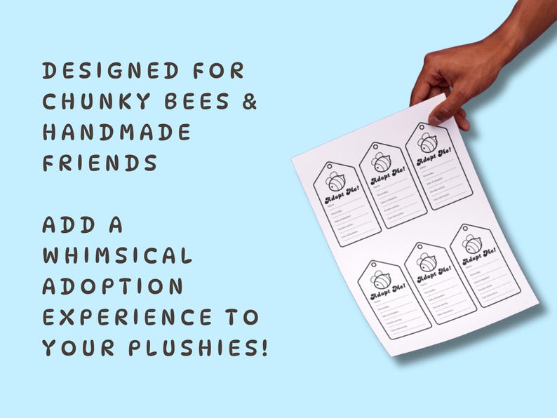 Printable Adopt Me Plushie Tags: Editable Amigurumi Label (PDF Download ...