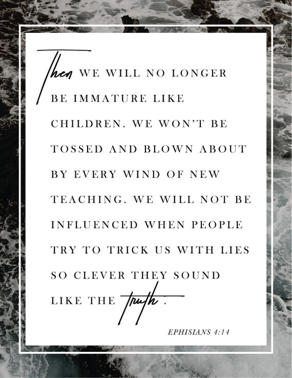 Ephesians 4:14 Poster Digital Download Home Decor | Etsy