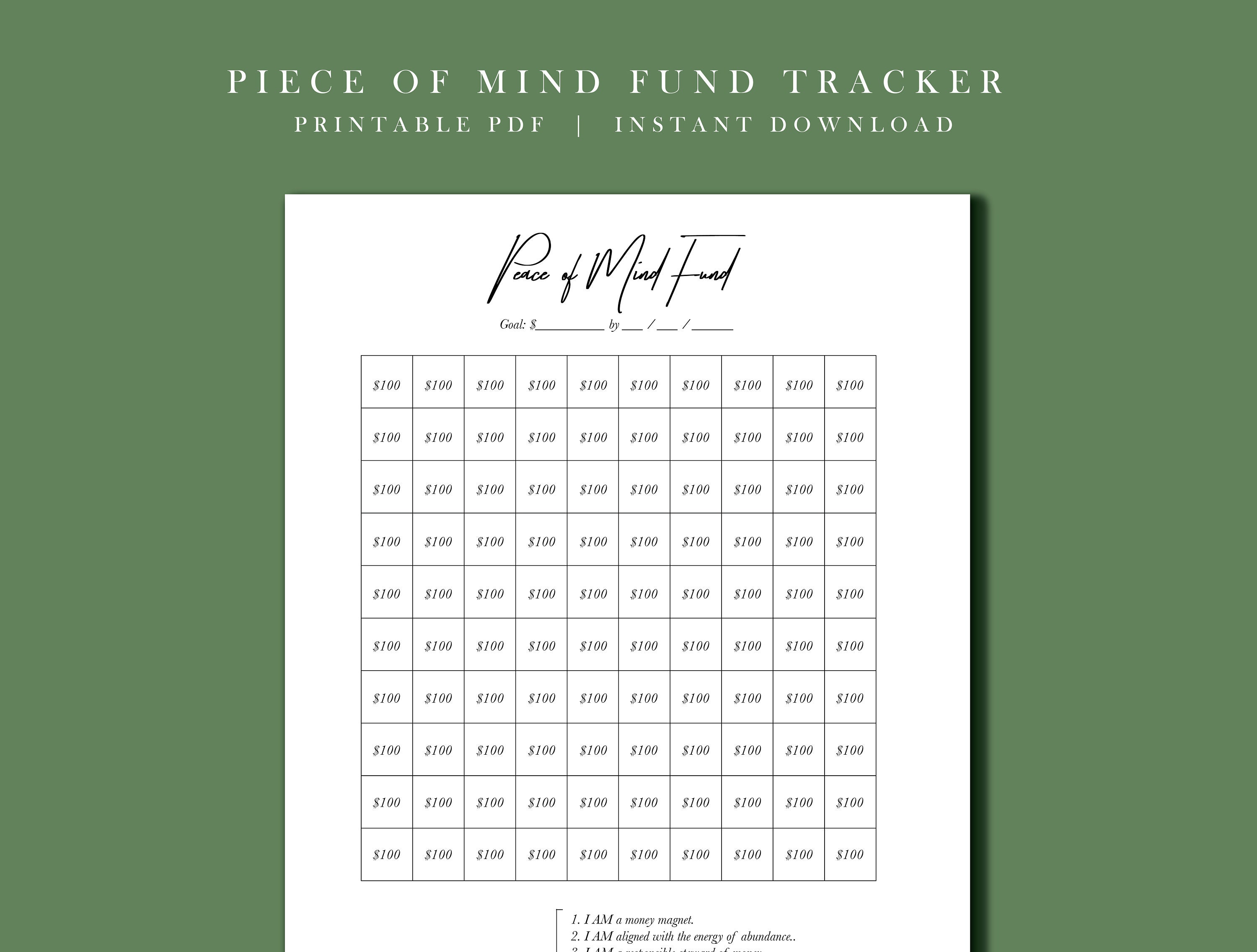 Printable Emergency Fund Tracker With Affirmations | Instant Download ...