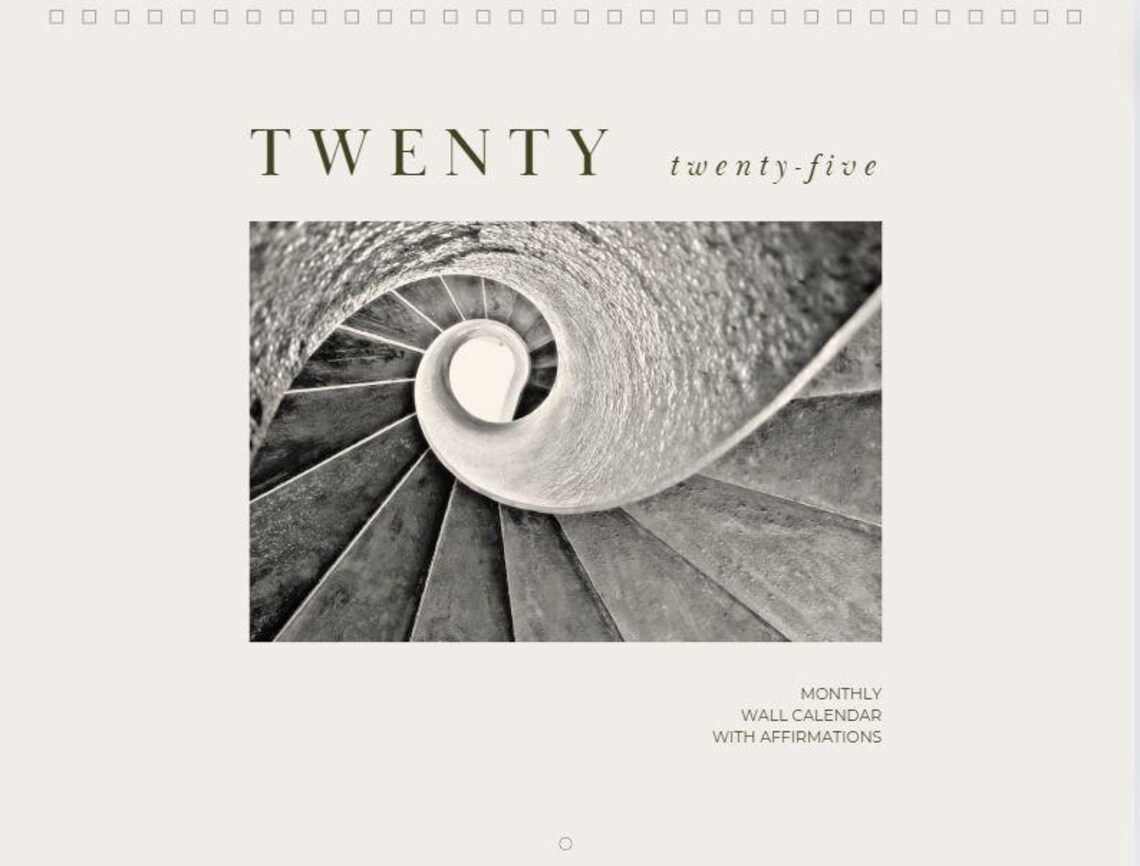 2025 Minimalist Monthly Calendar With Affirmations | Printable and ...