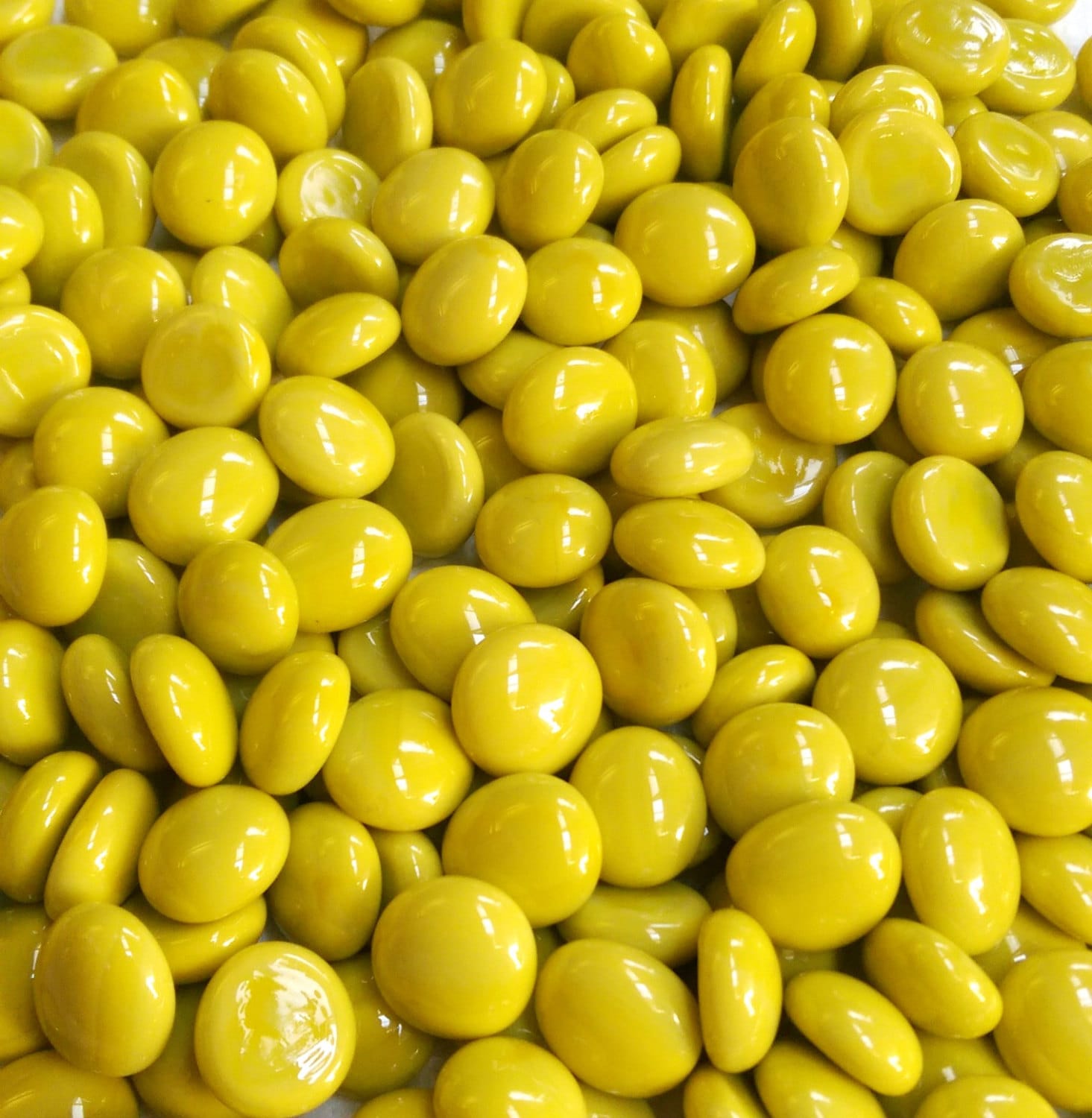 Creative Stuff Glass - 25 Opal Lime Yellow Small Glass Gems Stones ...