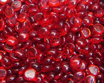 100 Scarlet Red Med Glass Gems Stones Mosaic Pebbles - Etsy