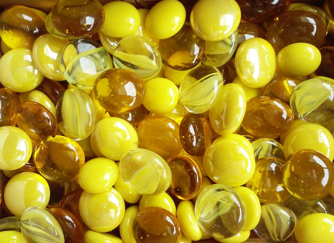 Creative Stuff Glass - 50 Sunshine Mix - Yellow Mixed Glass Gems Stones ...