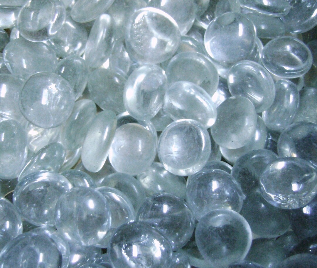 Creative Stuff Glass 25 Clear Med Glass Gems Stones, Mosaic Pebbles ...