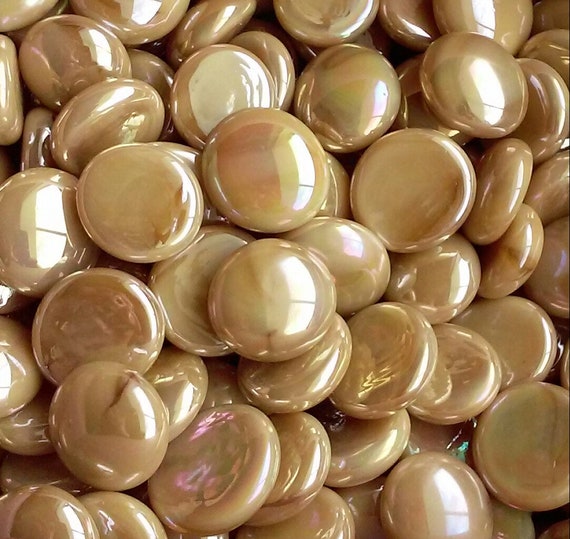 Creative Stuff Glass 25 Opal Latte Irid. Glass Gems Stones - Etsy