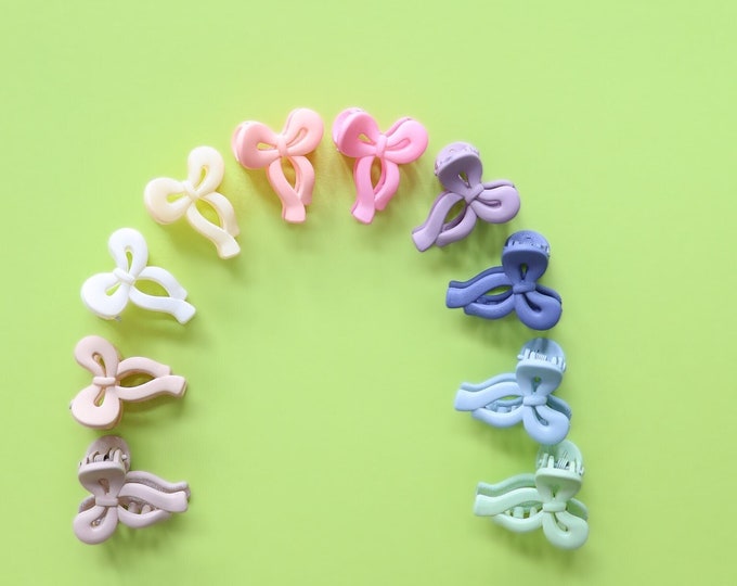 10 Baby Claw Clips, Mini Claw Clips, Bow Claw Clips, Toddler Claw Clips ...