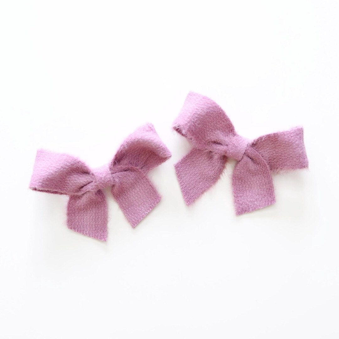 Spring Fuzzy Pigtail Bows, Purple Pigtail Bows, Purple Fuzzy Pigtail ...