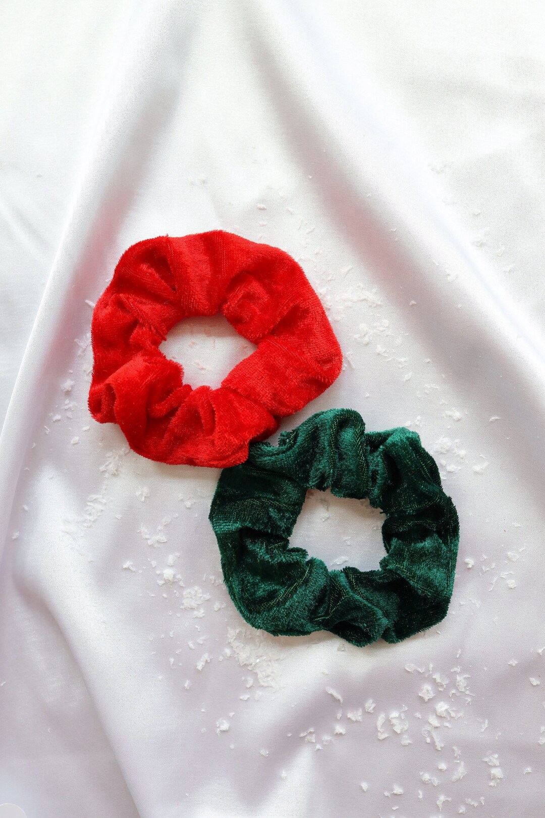 2 Christmas Velvet Scrunchies, Christmas Scrunchies, Pigtail Scrunchies ...