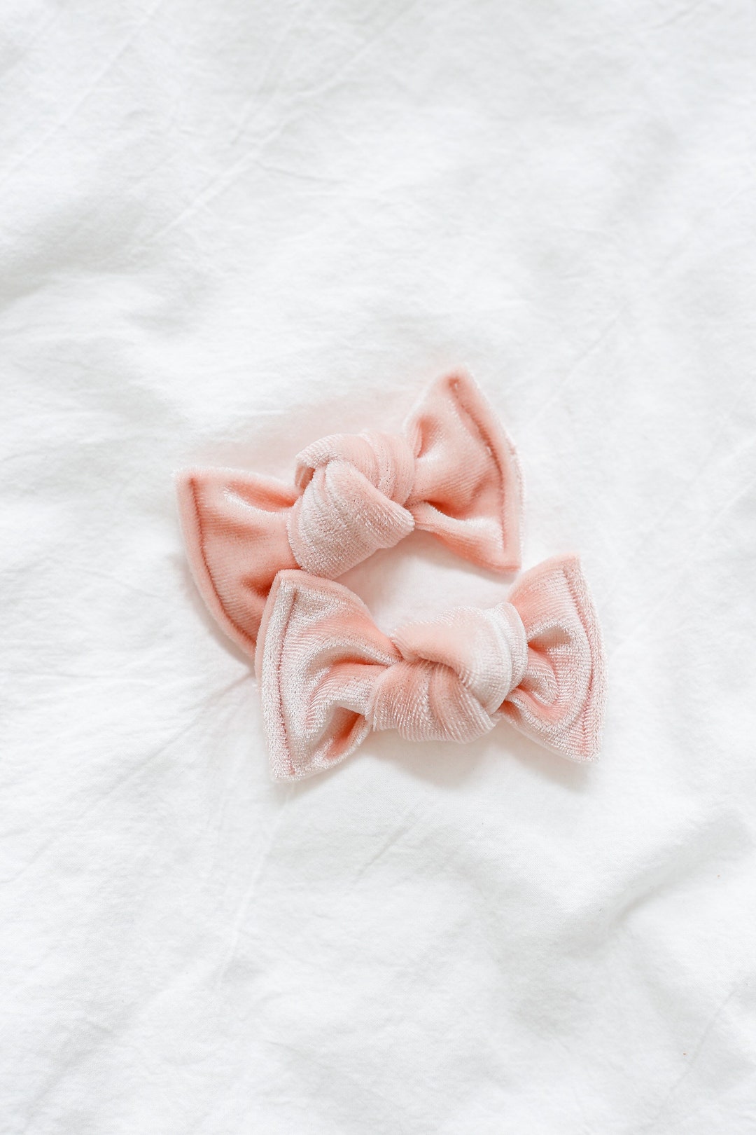 Baby Pink Velvet Knot Pigtail Bows, Pink Velvet Pigtail Bows, Pink ...