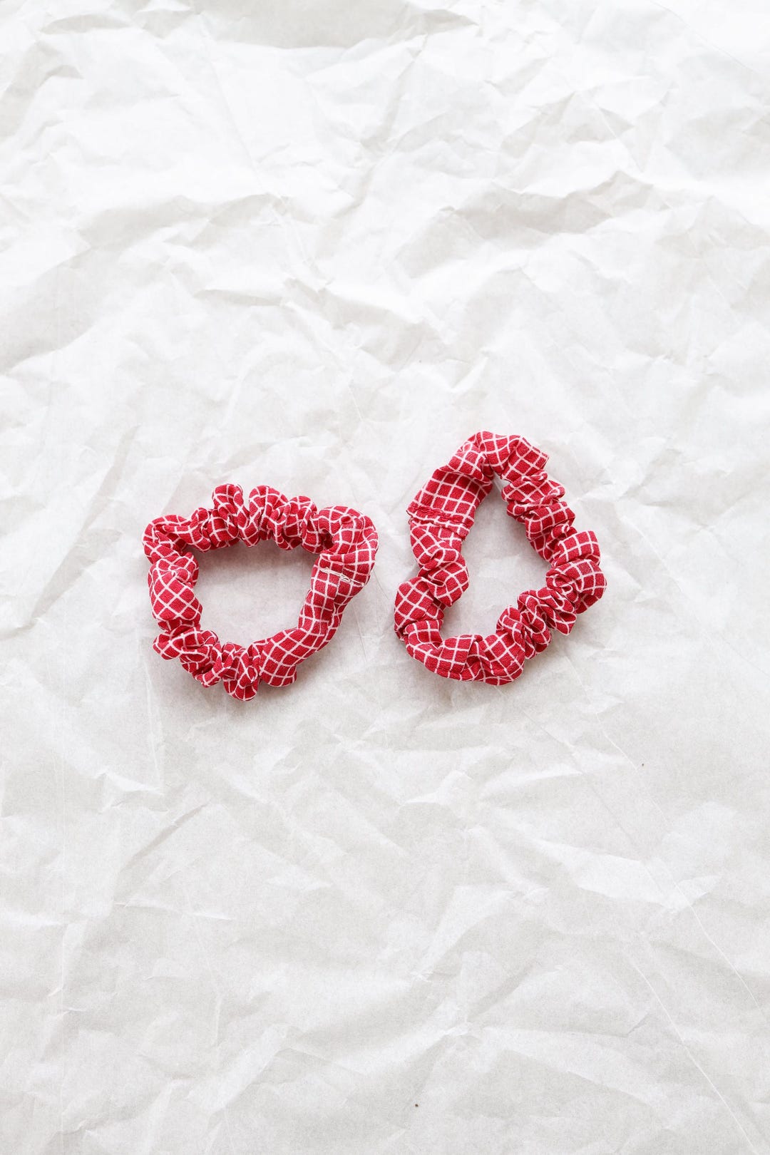 2 Pack Toddler Pigtail Scrunchies, Gingham Grid Scrunchies, Girls ...
