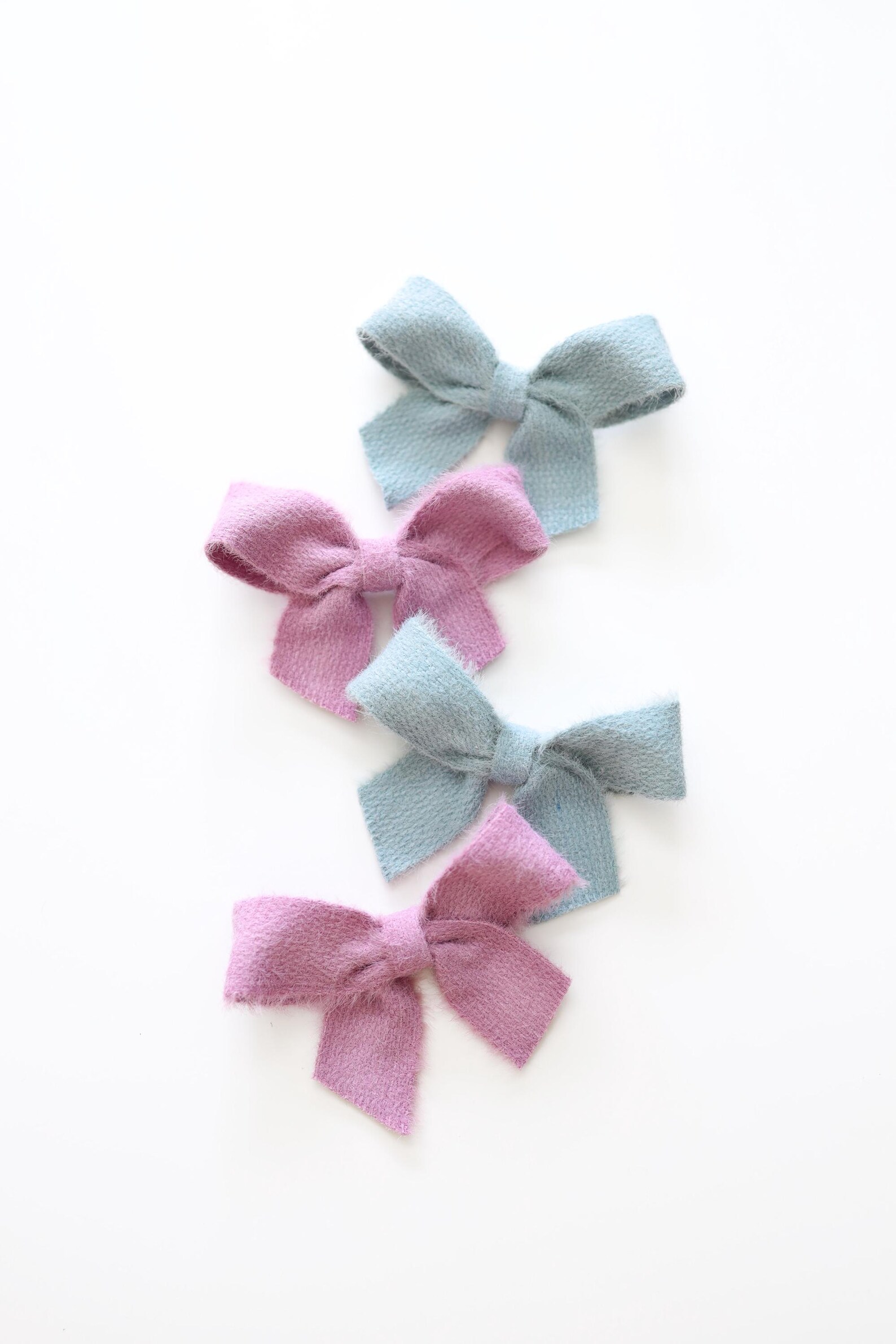 Spring Fuzzy Pigtail Bows, Purple Pigtail Bows, Purple Fuzzy Pigtail ...