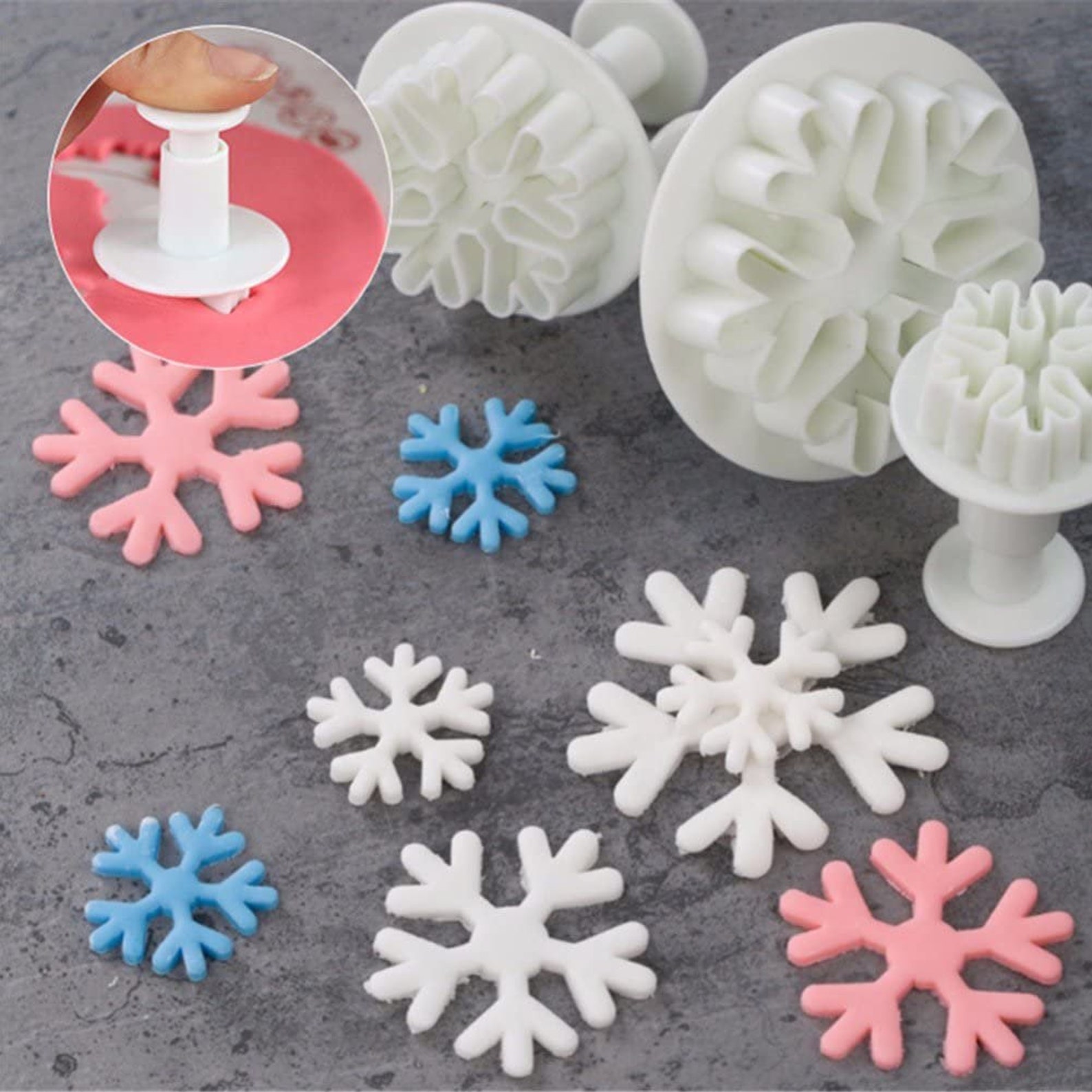 Christmas Snowflake Plunger Mold Cake Decorating Tool Cake Cookie ...