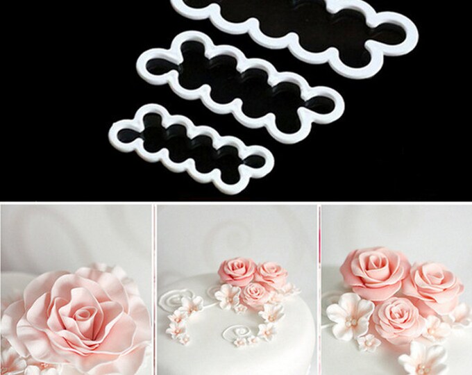 3 Pc Set Easy Rose Cutter Flower Petal Fondant Cutter - Etsy