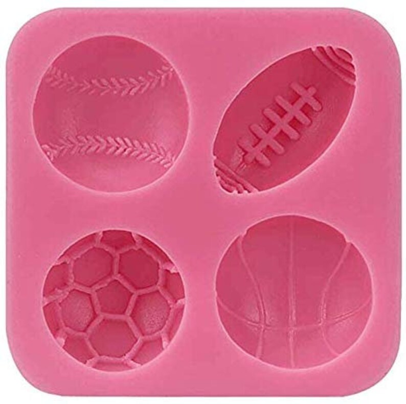 Ball Sports Series Mini Half Basketball Soccer Fondant Silicone Mold ...