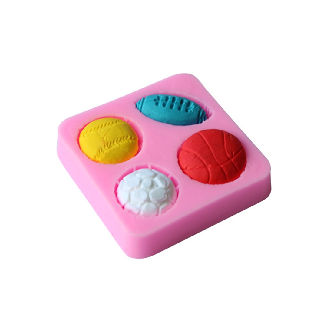 Ball Sports Series Mini Half Basketball Soccer Fondant Silicone Mold ...