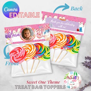 EDITABLE DIGITAL Download Sweets/doughnut Theme Water Bottle Label ...