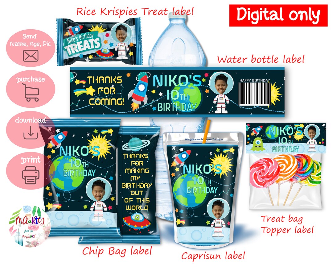 DIGITAL Download Space Boy, Astronaut Theme BUNDLE Printables - Etsy