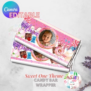 EDITABLE DIGITAL Download Sweets/doughnut Theme Water Bottle Label ...