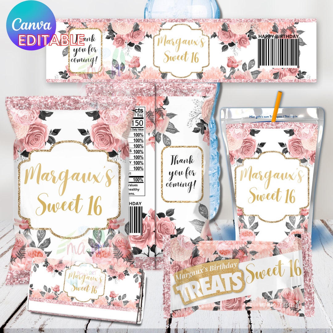 EDITABLE DIGITAL Rose Gold Floral Theme BUNDLE Printable - Etsy