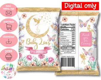 DIGITAL Download Pink Girly Theme Chip Bag Wrappers Printables | Etsy