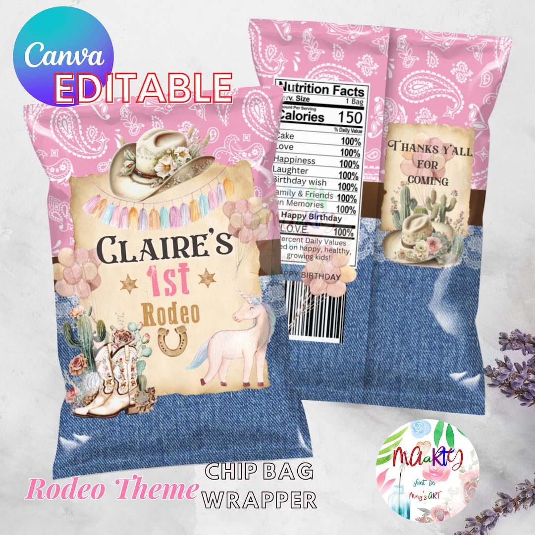 EDITABLE DIGITAL Download Pink and Light Blue Denim Rodeo - Etsy