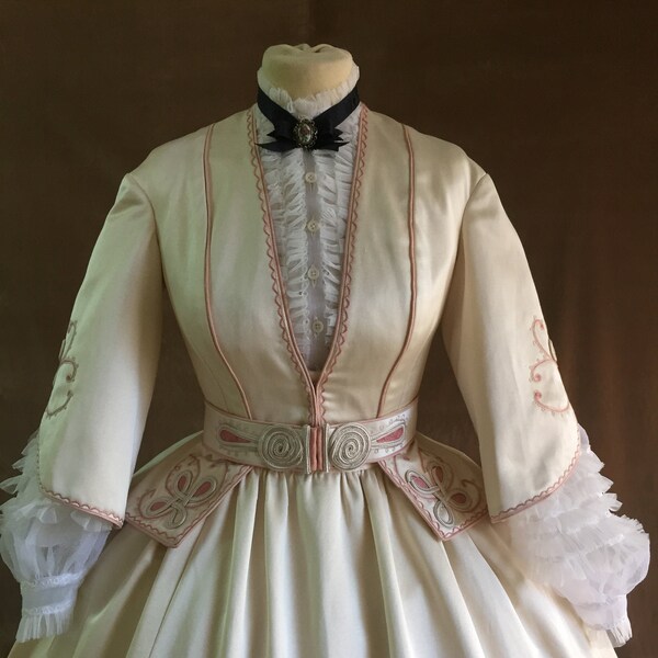 Victorian Gown, Steampunk Walking Dress, Stunning 1880's Couture ...
