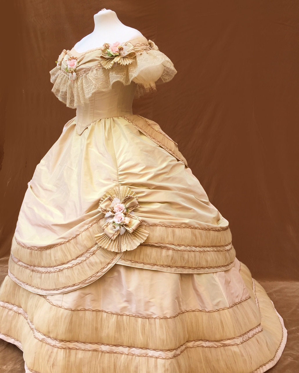 1860s Ballgown Victorian Dress Etsy Uk