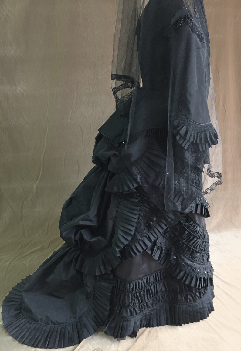 Victorian Dress 1880 Mourning Dress - Etsy