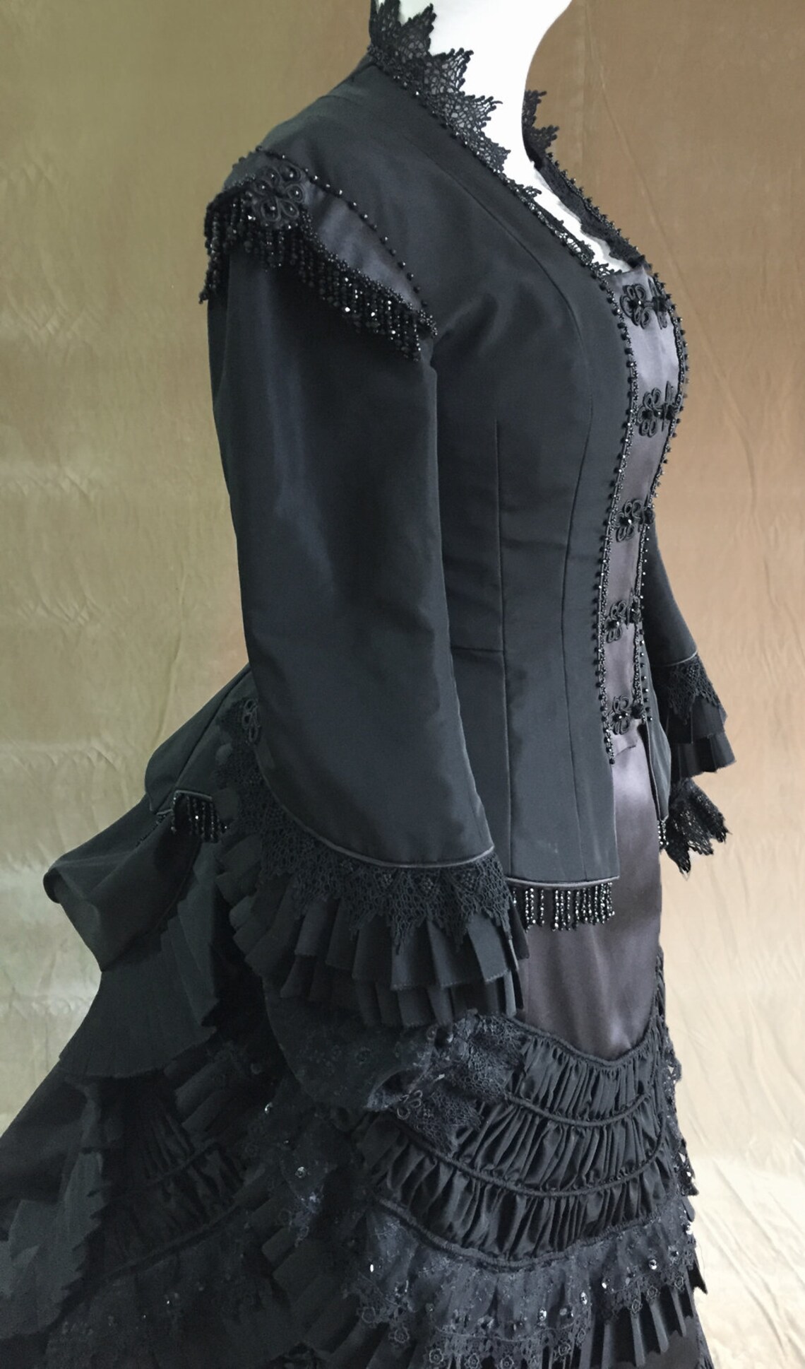 Victorian Dress 1880 Mourning Dress - Etsy