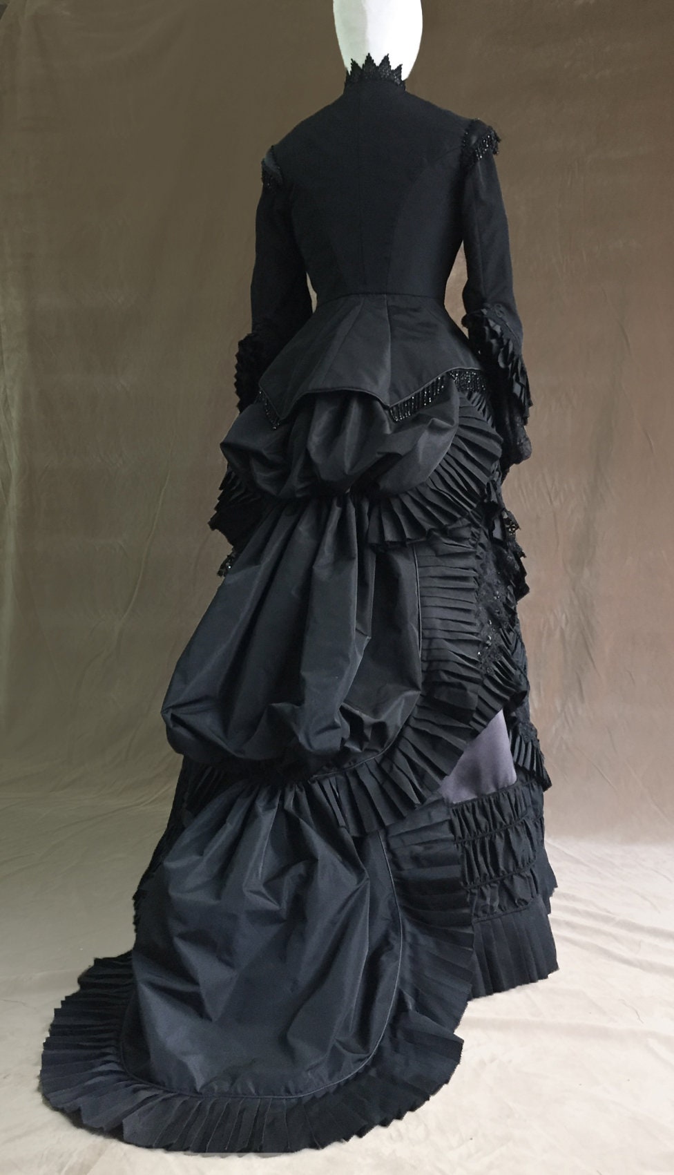 Victorian Dress 1880 Mourning Dress - Etsy
