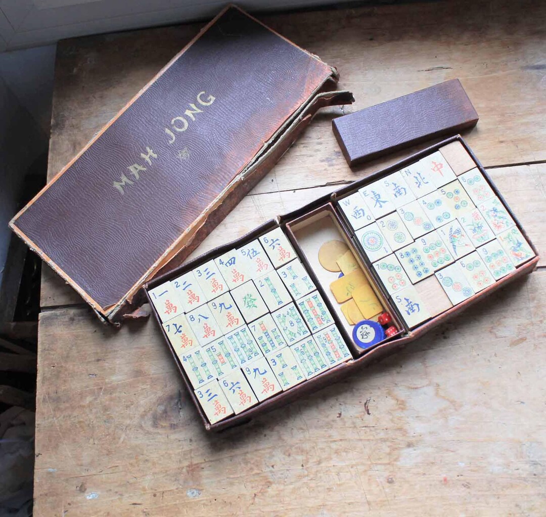 Vintage Mah Jong Set Complete/ Vintage Wooden Mahjong Toulouse France ...