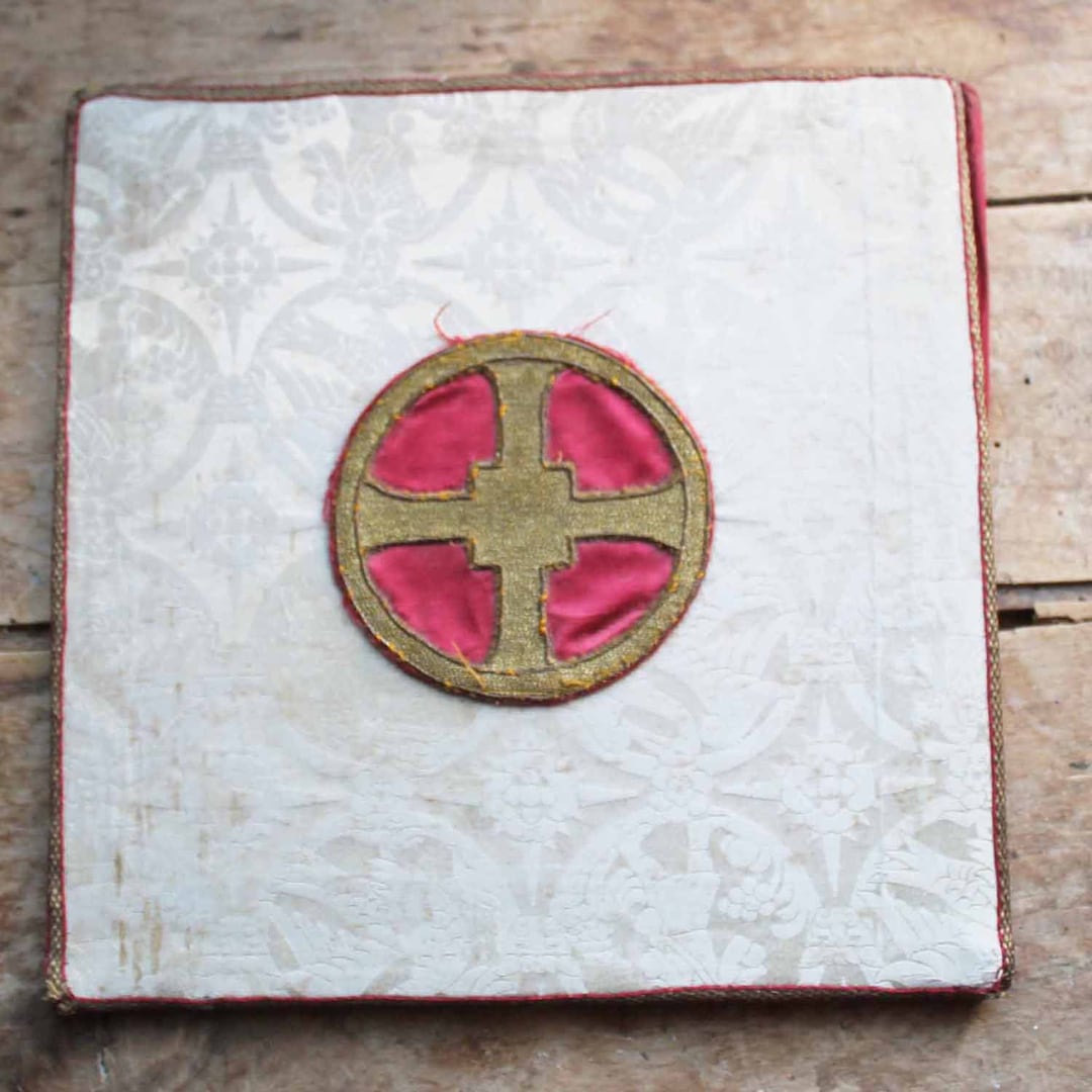 Antique French Fabric File Motif Cross / Fabric Folder Used in French ...