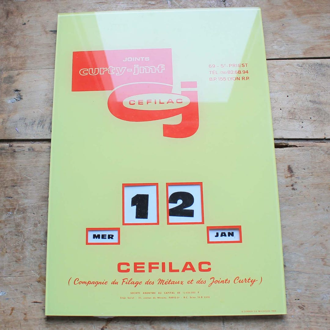 Vintage French Perpetual Wall Calendar, CEFILAC 1969 - Etsy
