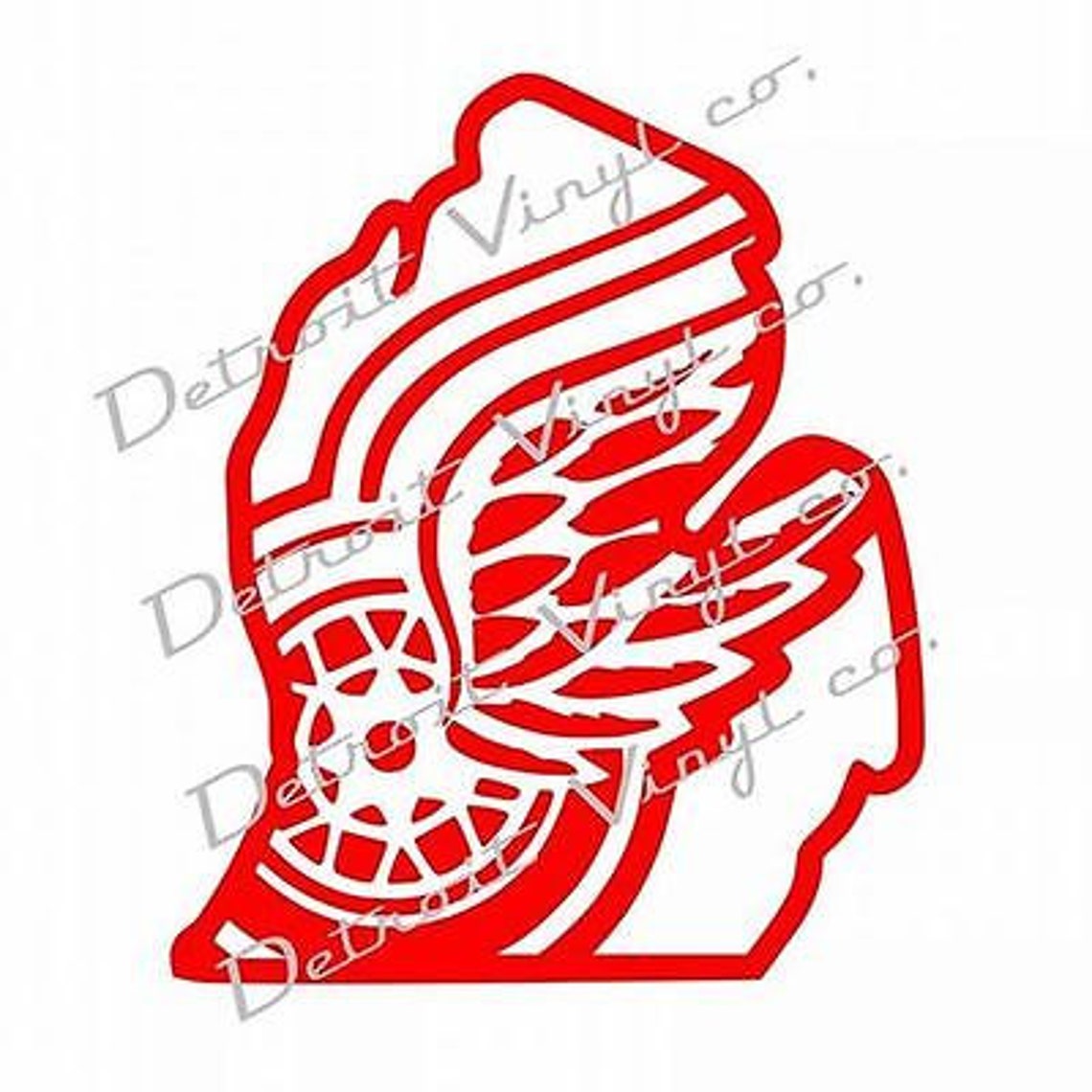 Detroit Red Wings Logo Inside Michigan Outline Sticker Decal - Etsy