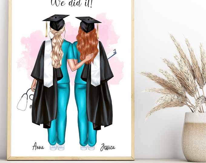 Personalized Nurse Graduation Print, Nurse Friends Print, Nurse ...