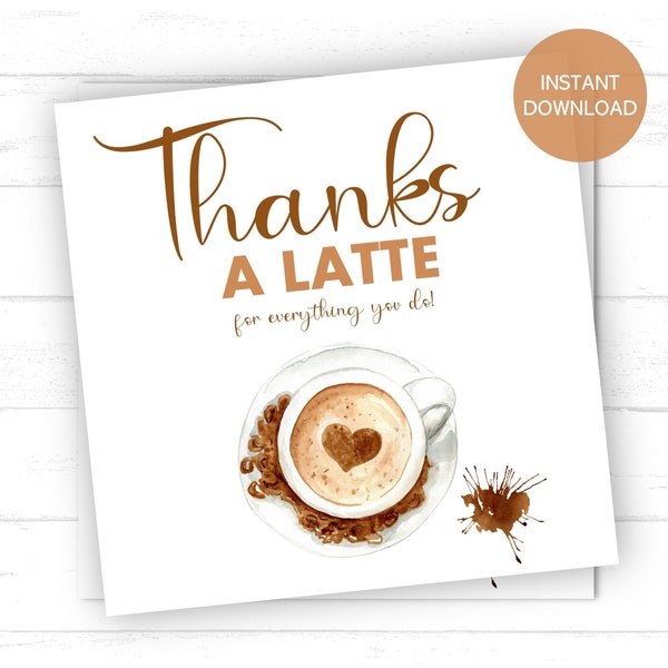 Thanks a Latte - Etsy