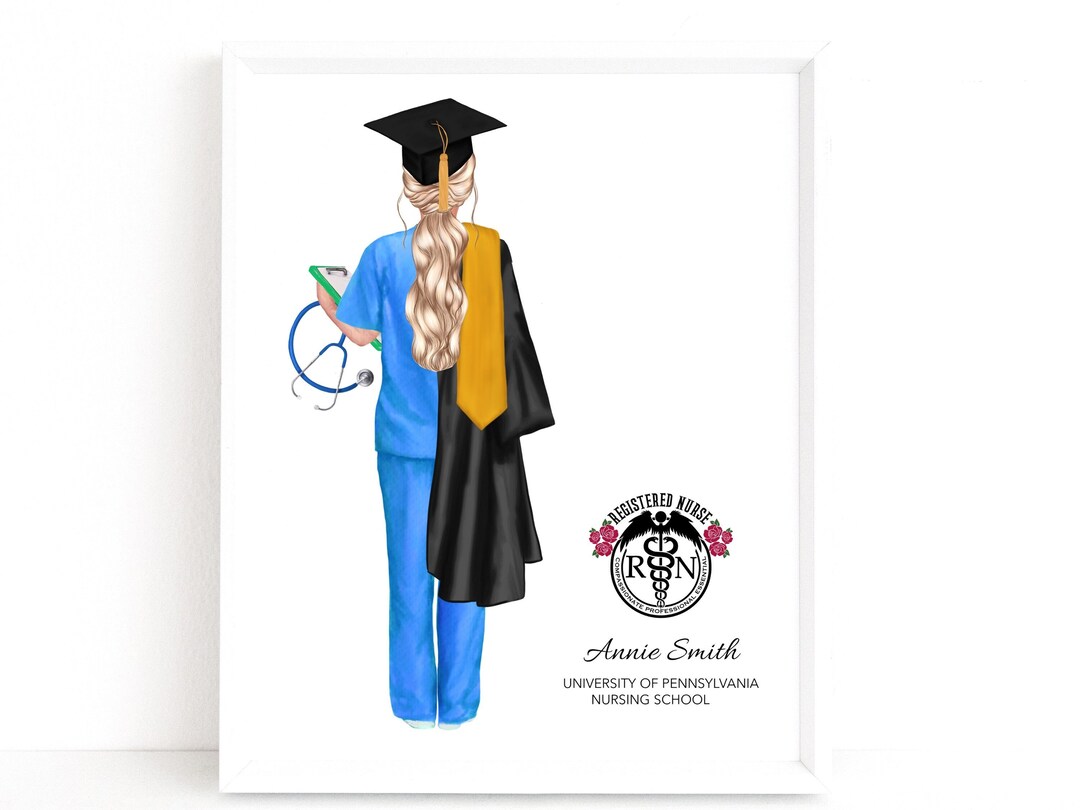 Personalized Nurse Graduation Print, Graduation Girl Print, Nurse ...