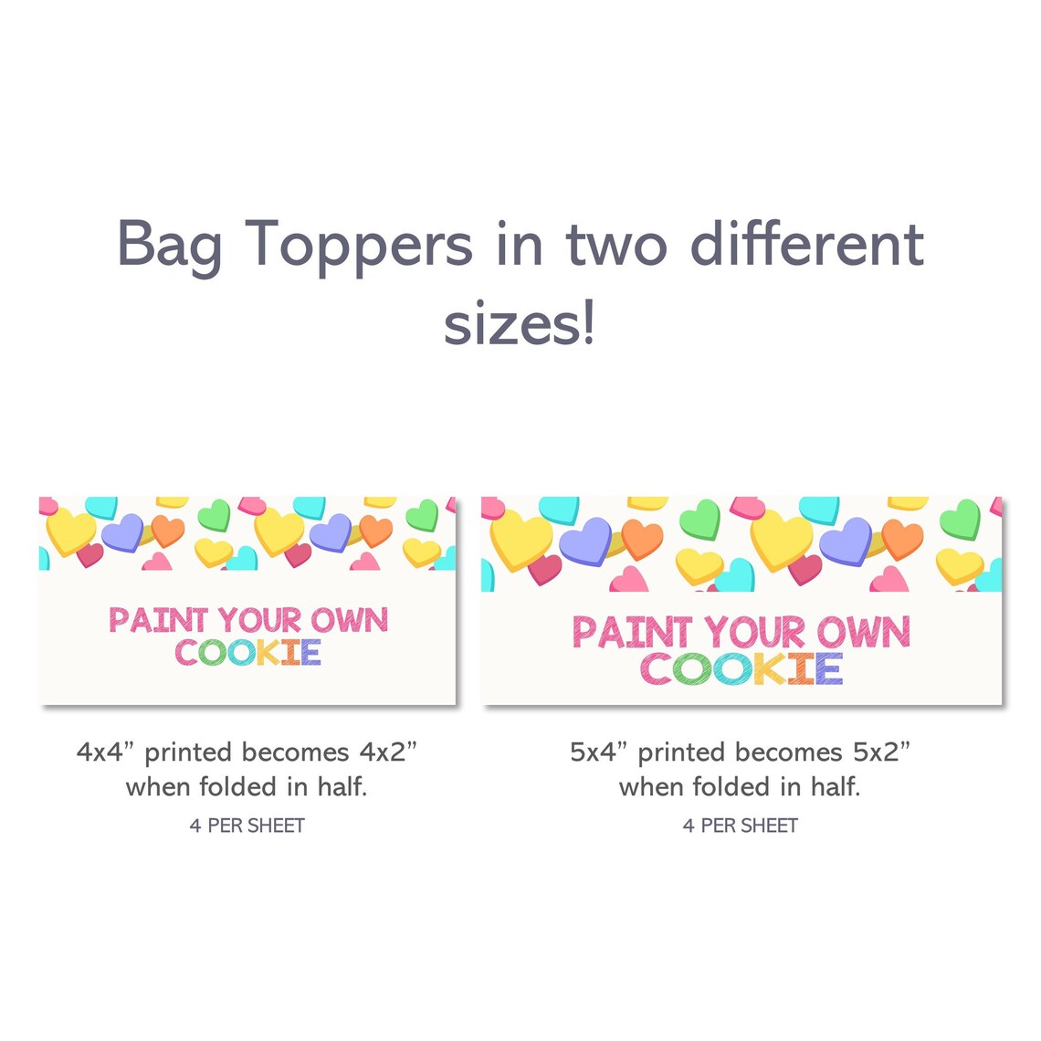Printable Valentine's Day Paint Your Own Cookie Bag - Etsy