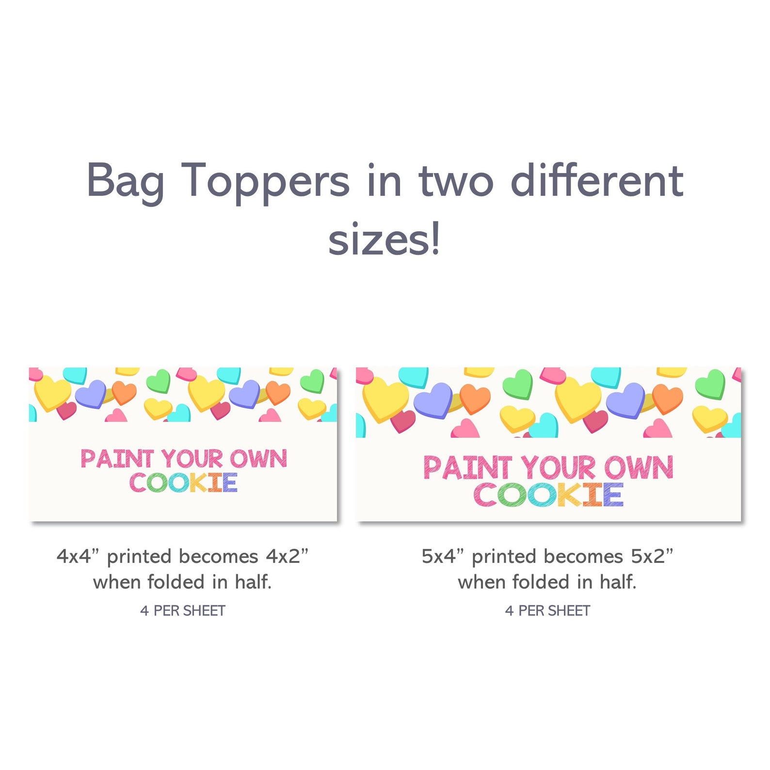 Printable Valentine's Day Paint Your Own Cookie Bag - Etsy